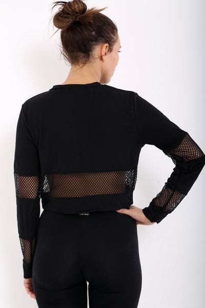 Oversized 'TROUBLESOME' Fishnet Stripe Crop Top – Stylewise Direct